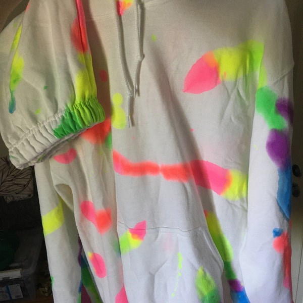 Neon Rainbow Paint Splatter Sweatshit Fun for Any Occasion - Etsy