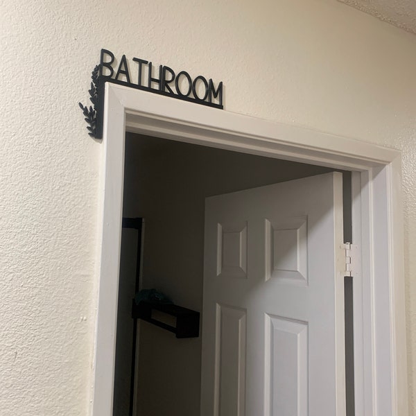 Bathroom Door Topper | Over the Door Sign | Minimalist Bathroom Sign ...