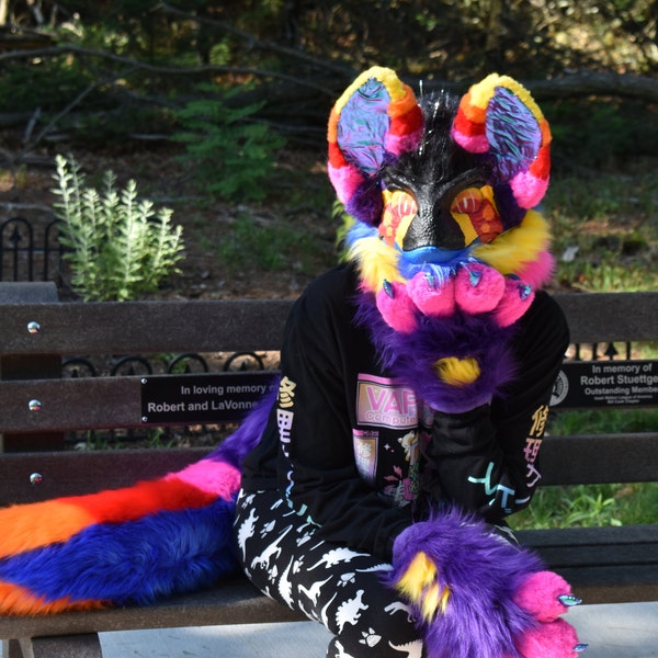 Red Clown Dino Cow Mini Partial Fursuit - Etsy