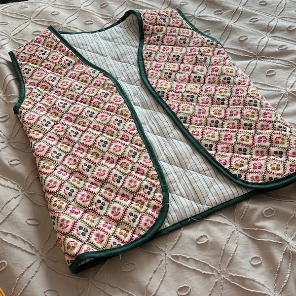 Quilted Vest Sewing Pattern, Front Tie Top Pattern, XXS - XXL, A0, A4 & Us-letter + Detailed ...