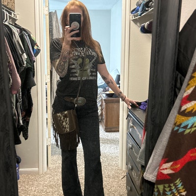 COWHIDE CLEAR PURSE Western Concert Bag Purse Clear Stadium Bag, Punchy ...