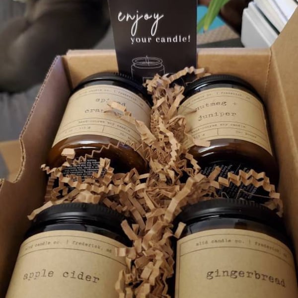 Holiday Candle Sampler Pack: Christmas Scented Soy Candle Gift Set - Etsy