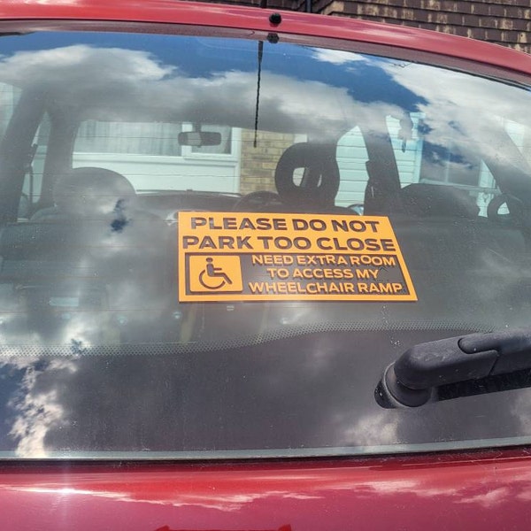 WHEELCHAIR ACCESS REQUIRED Car Sticker Decal Window Door Disabled Blue ...