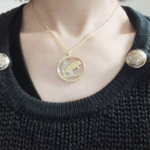 Labrador Retreiver Pendant, Canada 50 Cents Coin Hand Cut , 1 " in ...