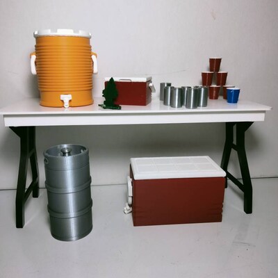 1:6 Scale Folding Table 3D Printed Miniature Prop Action Figure Doll ...