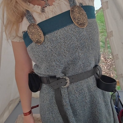 MEDIEVAL DREAM Fantasy Wide Satin Cotton Laced Dress With Laced Sleeves ...