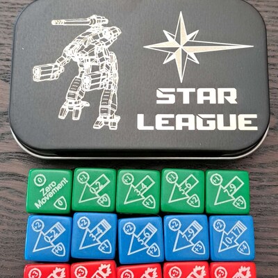 Battletech Movement Dice With Collector Tin ... Track Modifiers ...