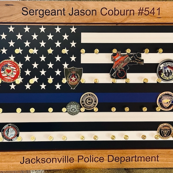 4-8 Police Badge Display to Showcase on the Wall or Desk. Perfect Gift ...