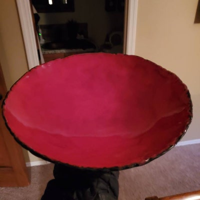 Red Ceramic Platter, Large Pottery Platter, Handmade Serving Platter ...