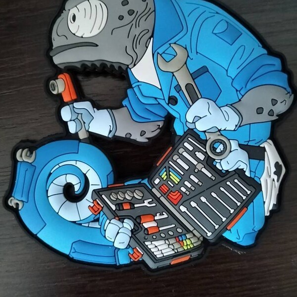 PATCHLAB Cyberpunk 8 Mecha Cat PVC Morale Patches Hook and Loop Embroidered Patches Hook and ...