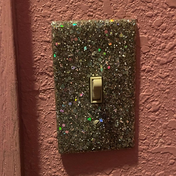 Resin Glitter Switch Cover: Iridescent Unicorn Disco Glitter Epoxy ...