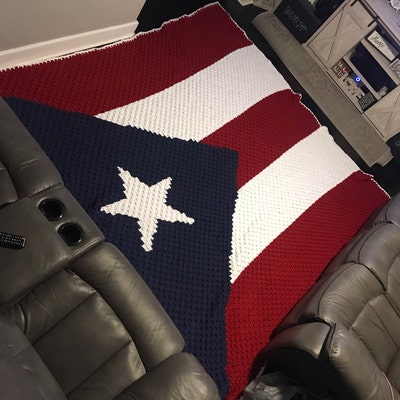 Texas Flag Crochet Blanket Pattern, Row by Row, Grid, Single Crochet ...