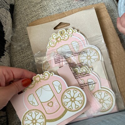 8-3d Pink Princess Carriage Favor Boxes, Pretty Princess Birthday ...