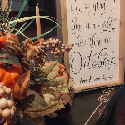 Anne of Green Gables Framed Sign Fall Farmhouse Wall Decor Fall Wall ...