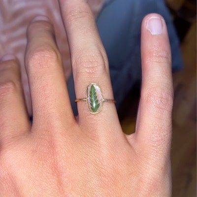 Fern Ring, Plant Ring, Botanical Ring, Pressed Fern Ring, Gold Fern ...