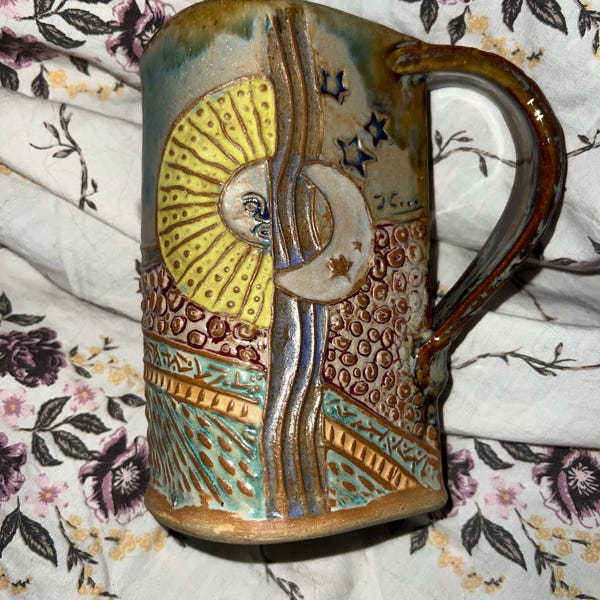 Sun and Moon Platter Hand Made Stoneware Pottery - Etsy