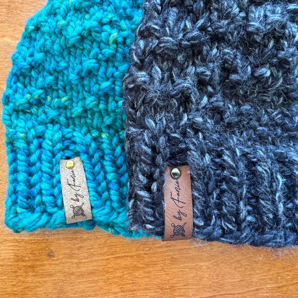 Customized 3.5 X 0.65 in Faux Leather Product Tags, SEW-ON Personalized ...