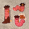 Cowboy Worm Waterproof Stickers! - Etsy