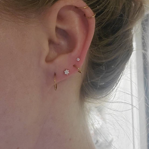 1 Pair Tiny Cubic Stud Earrings - Minimalist Earrings - Stacking ...