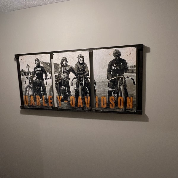 Vintage Harley-davidson Motorcycle Wrecking Crew – Panoramic Wall Art ...