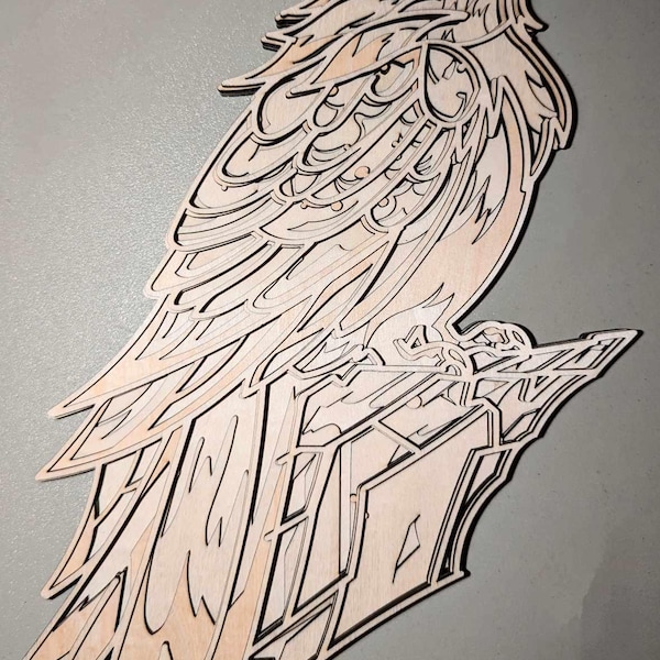 Raven Multilayer Svg,laser Cut File,3d Layered DXF Laser Cut,raven ...