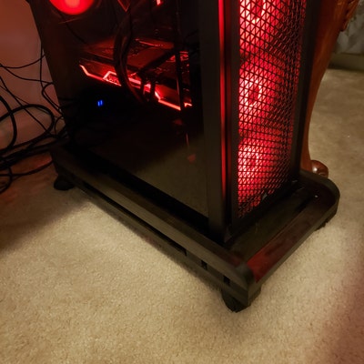 Dark Walnut Gaming PC Case Stand for Desktop Computer Tower, Geek Gifts ...