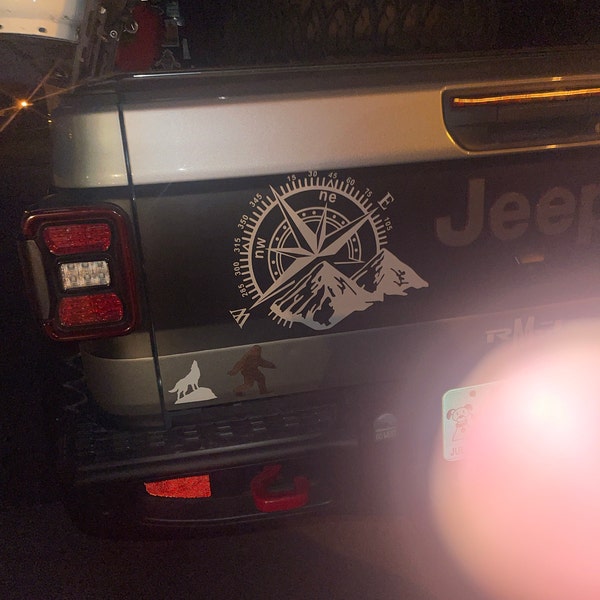 Compass With Mountains Decal | Mountain Decal | Adventure Decal ...