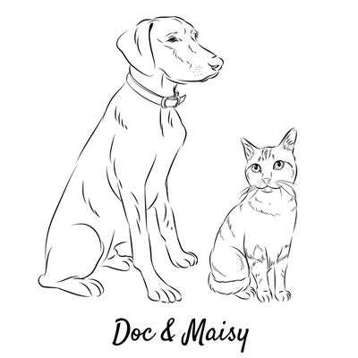Custom Dog Outline, Dog Portrait INK, Pet Tattoo Commission, Line Art ...