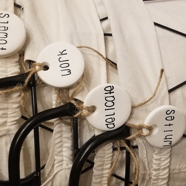 Custom Laundry Basket Tags L Lights Darks White Towels Labels L Clay ...