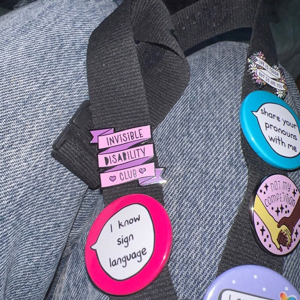 Invisible Disability Club Enamel Pin, Hidden Illness Awareness, Mental ...