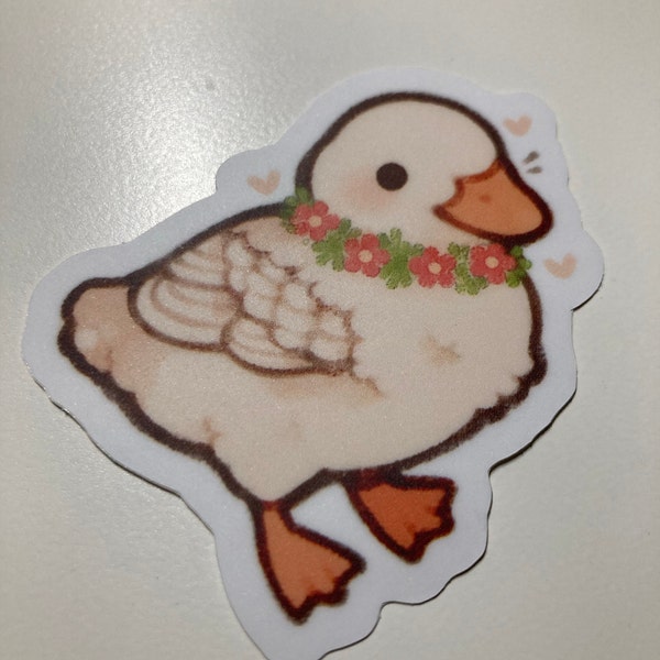 Flower Ducky Sticker / Duck Sticker / Goose Sticker / Cute Animal ...