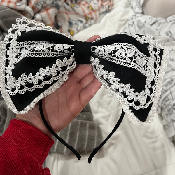 White Rabbit Lace Lolita Headband - Gothic Hair Accessory - Etsy
