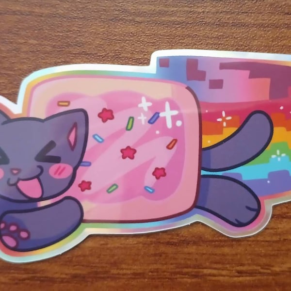 Nyan Cat 3.5 X 1.8 In. Holographic Vinyl Sticker - Etsy