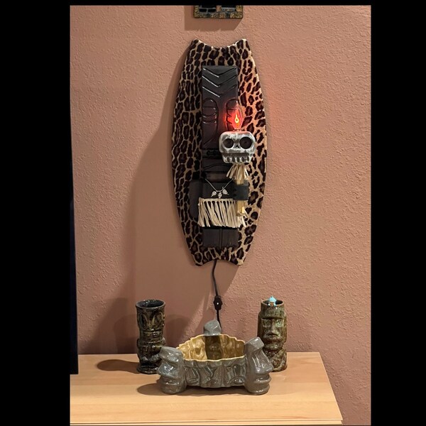 Pair of Witco Style Carved Wood Tiki Mug Shelves - Etsy