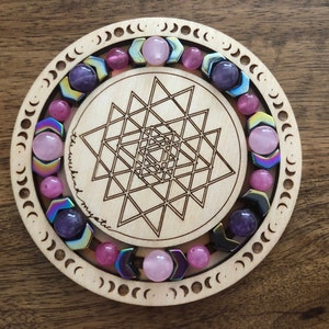 Solid Wood Moon Phase Mala Design Board Counts 108 Beads for | Etsy