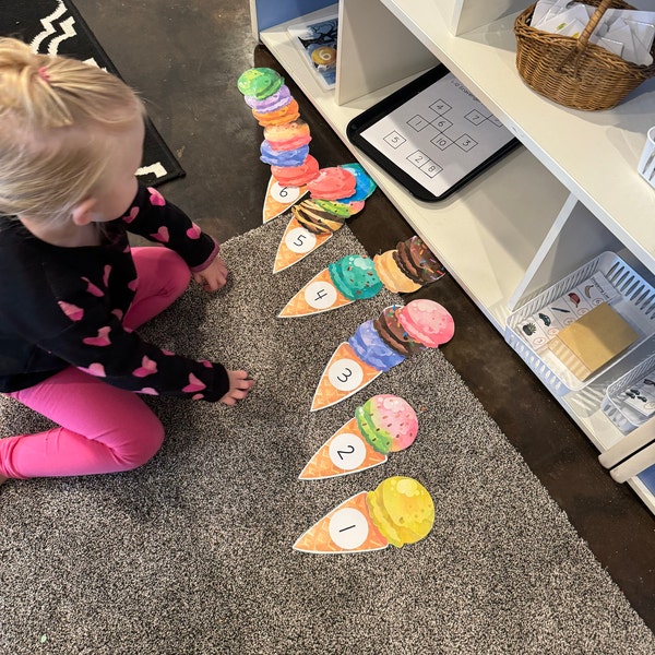 Count the Ice Cream Scoops, Toddler Printable, Preschool Math ...