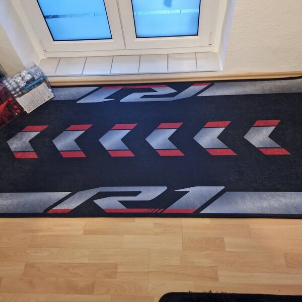 Garage Mat Design for Ride the Style, Feel the Vibe Motorcycle Mat ...