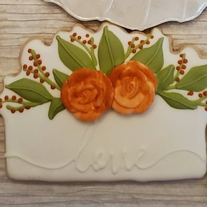 Long Floral Plaque Cookie Cutter Wedding Plaque Cookie Cutter 3D ...