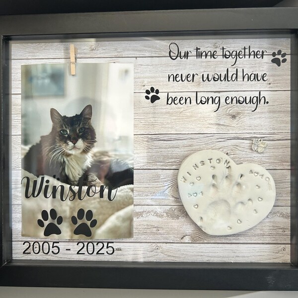 Pet Memorial Shadowbox, Cat Memorial Frame, Dog Memorial , Cat Memorial ...
