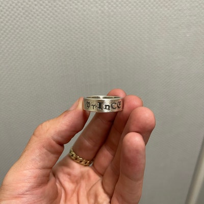 Word Ring Hand Stamped Personalized Ring Love Ring Quote - Etsy