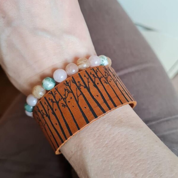 Adjustable Grief Bracelet, Handmade Leather Widow Bracelet, Wear a Ring ...