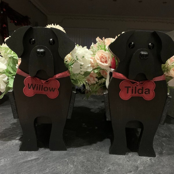 Black Labrador Dog Planter – Outdoor Garden Decor - Memorial Gift - Etsy