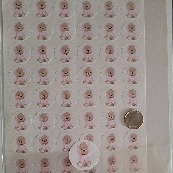 Teddy Bear Sticker Sheet multiple Sizes & Colors Available Baby Shower ...