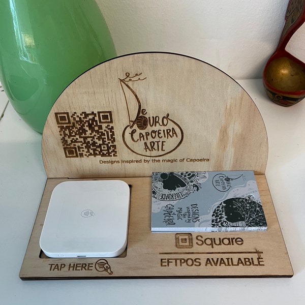 Square Reader Dock Payment Station Social Media Sign Custom Logo QR ...