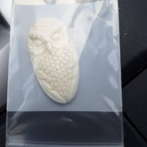 Extra Large (50mm) Antique Look Hand Carved White Raven , Buffalo Bone ...