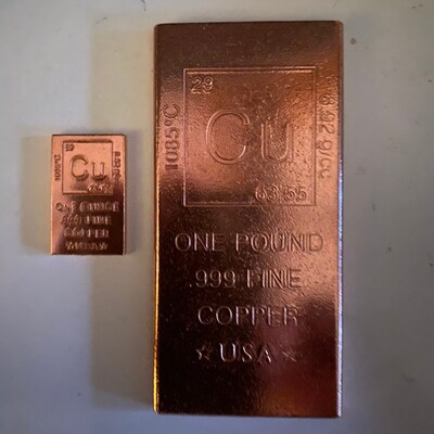 Solid Copper One Pound BAR Ingot // Stocking Stuffer // Pure Copper ...