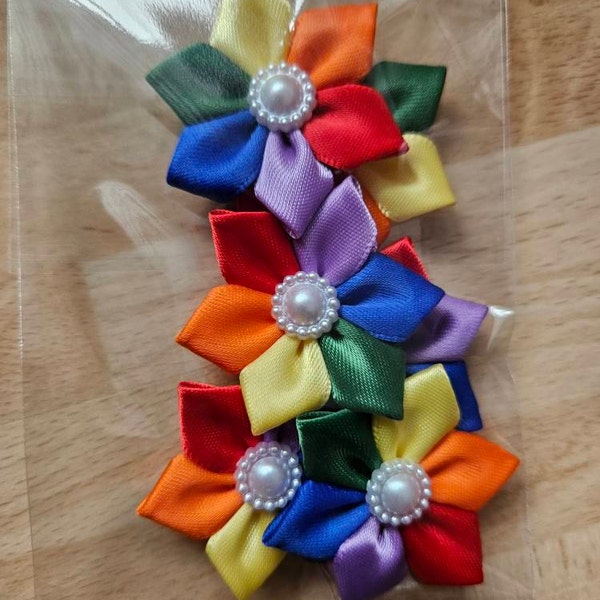 Double Bows Satin Ribbon Ready Made Bows 3.5 Inch 9cm Large Bows Baby ...