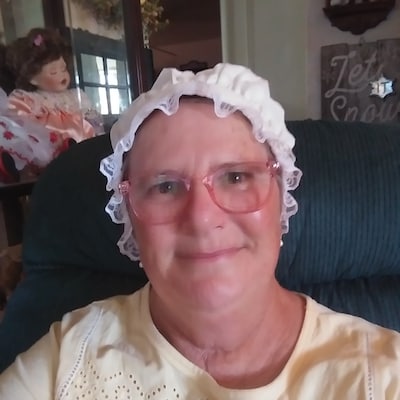 Womens' or Girls' Gathered Lace Dormeuse Cap Cotton or Linen Mob Cap ...