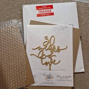 30th Anniversary Cake Topper, 30 Years of Love, 30th Wedding ...