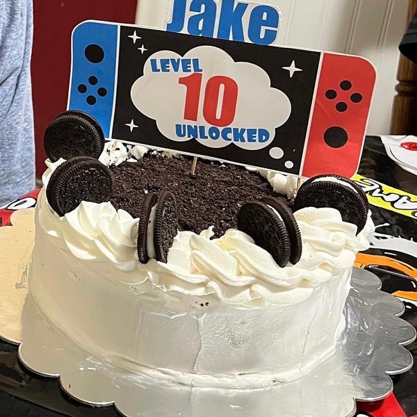 Printable Personalized Gamer Cake Topper, Video Game Birthday, Gamer ...